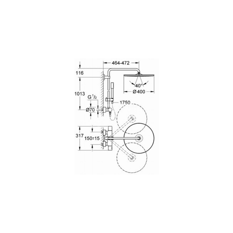 Grohe Rainshower System 400 douchesysteem 27174001 - TSM