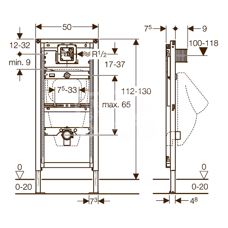 Geberit Duofix urinoir inbouw element - TSM