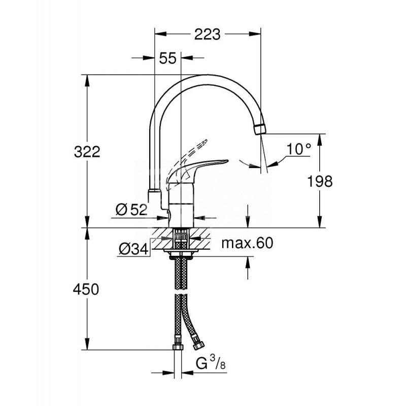 Grohe Euroeco keukenmengkraan chroom 32752000 - TSM