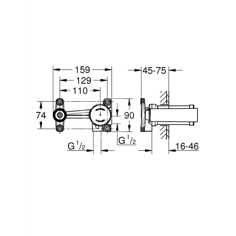 Grohe Inbouwdelen eenhendelmengkraan 1/2" inbouwdeel 23571000 - TSM