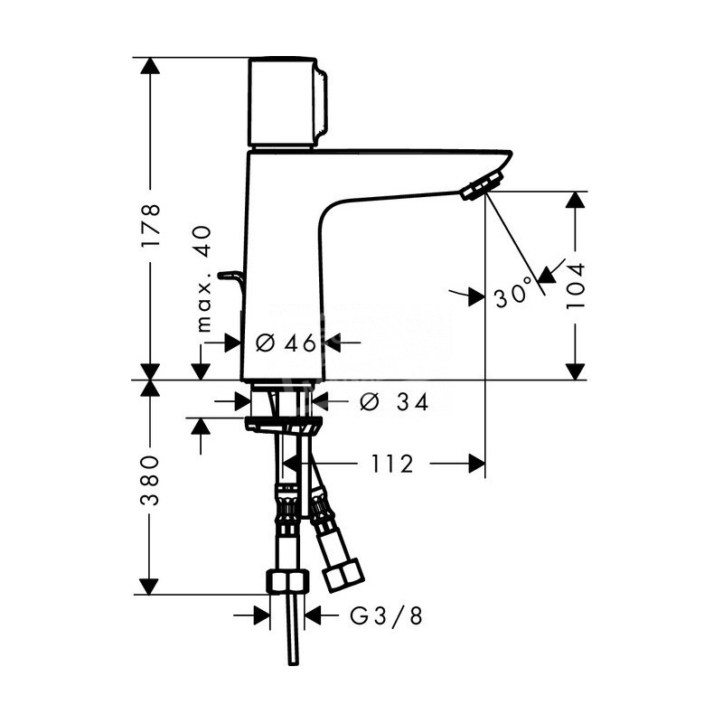 Hansgrohe Talis Select E 110 eengreeps wastafelkraan met waste 71750000 ...