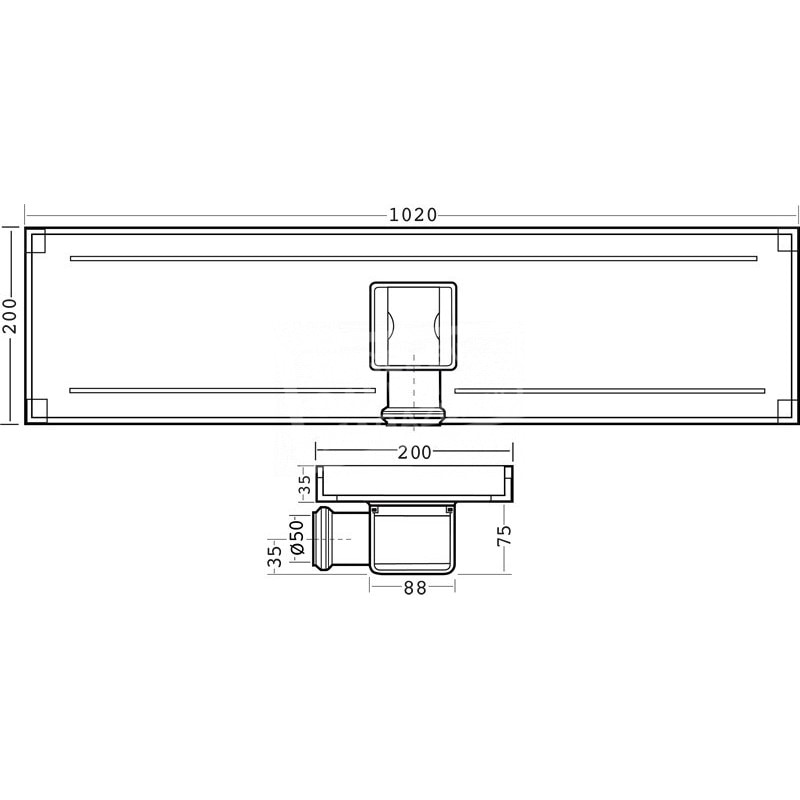 Van den Berg Tile Deluxe 102 cm tegelgoot - TSM