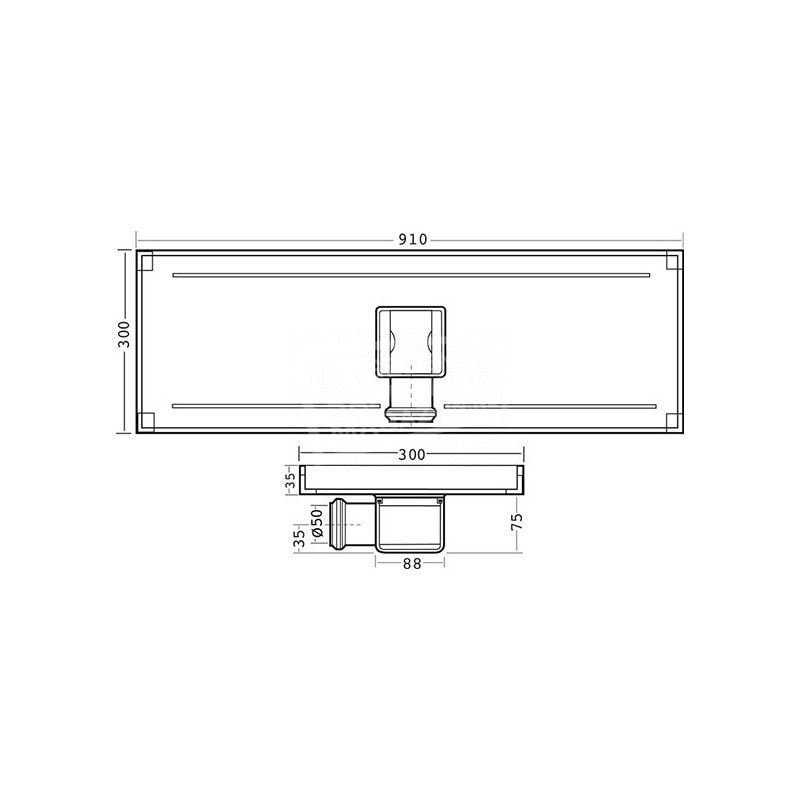 Van den Berg Tile Deluxe 91 cm tegelgoot - TSM
